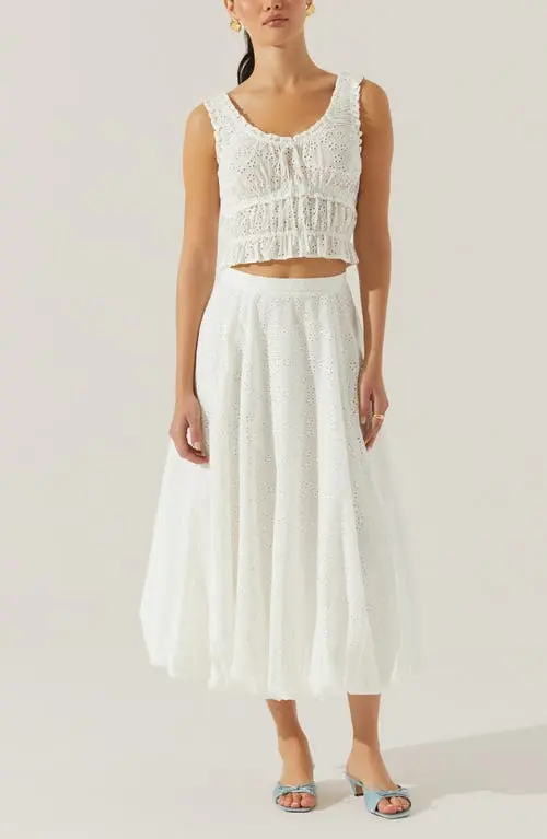 Astr The Label Kissel Eyelet Embroidered Crop Tank