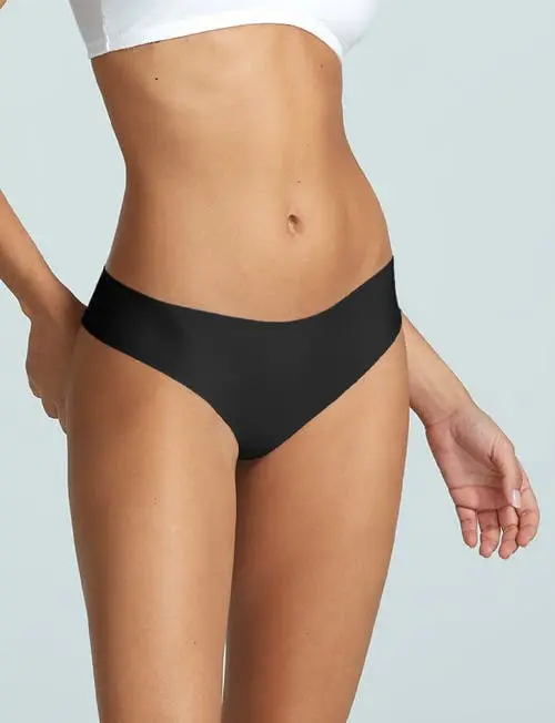Commando Butter Mid-rise Thong 3-pack - Black