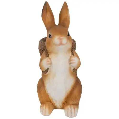 NORTHLIGHT Standing Bunny Carrying A Basket Outdoor Garden Statue16.75 - Brown