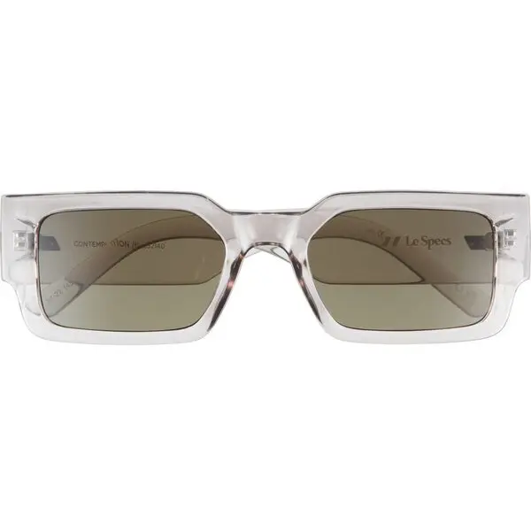 Le Specs Contemplation 54mm Rectangular Sunglasses - Graphite/ Khaki Mono