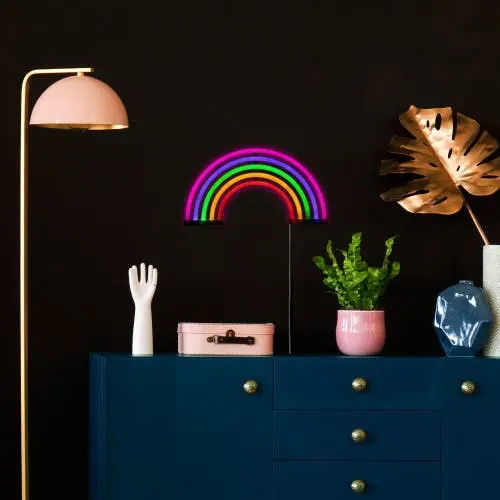 NORTHLIGHT Led Rainbow Neon Lighted Wall Art12" Mutlticolor