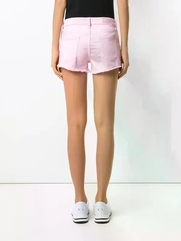 Armani Exchange Fringed Hem Denim Shorts