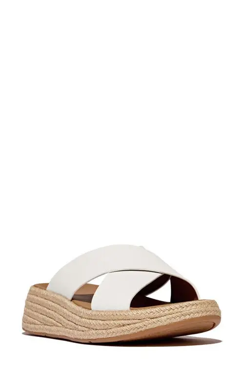 Fitflop F-mode Espadrille Platform Slide Sandal - Urban White