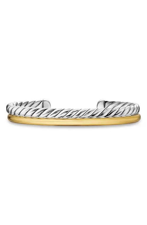 David Yurman Dy Mercer® Two Row Cuff Bracelet - Silver/ Gold