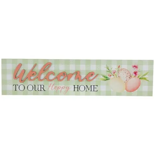 NORTHLIGHT Welcome To Our Hoppy Home Easter Wall Sign19.75 - Green