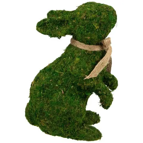 NORTHLIGHT Standing Moss Easter Rabbit Figurine10