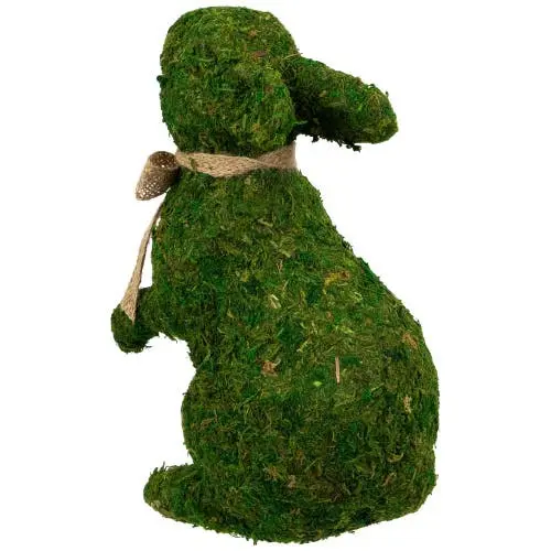 NORTHLIGHT Standing Moss Easter Rabbit Figurine10