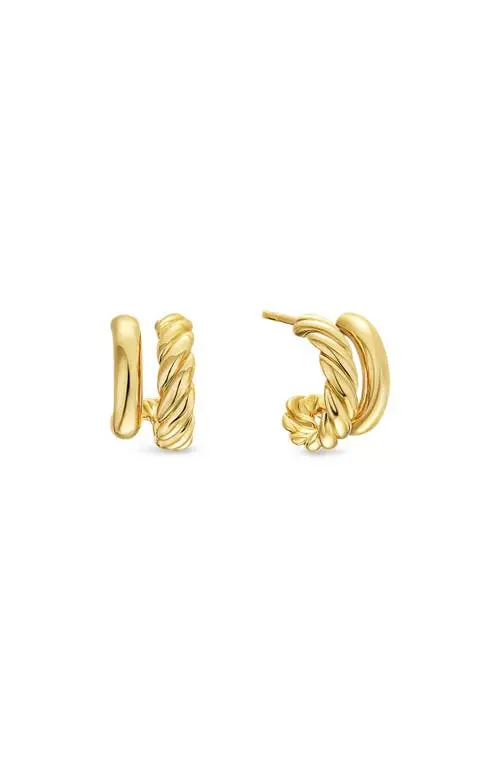 David Yurman Dy Mercer® Double Hoop Huggie Earrings - Gold