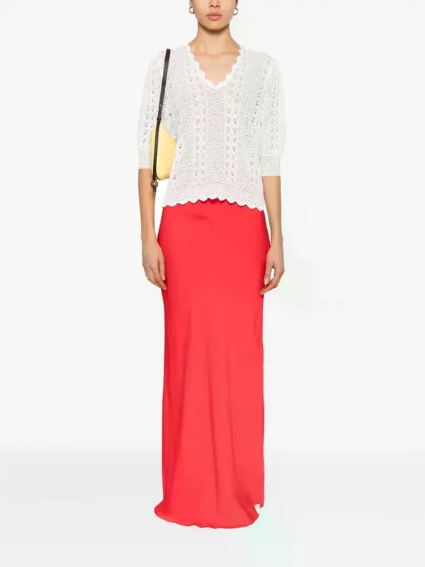 TWINSET Logo-plaque Maxi Skirt - Red