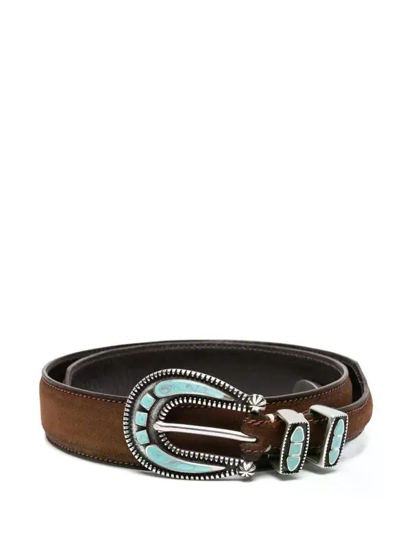 ALBERTO LUTI Suede Belt - Brown