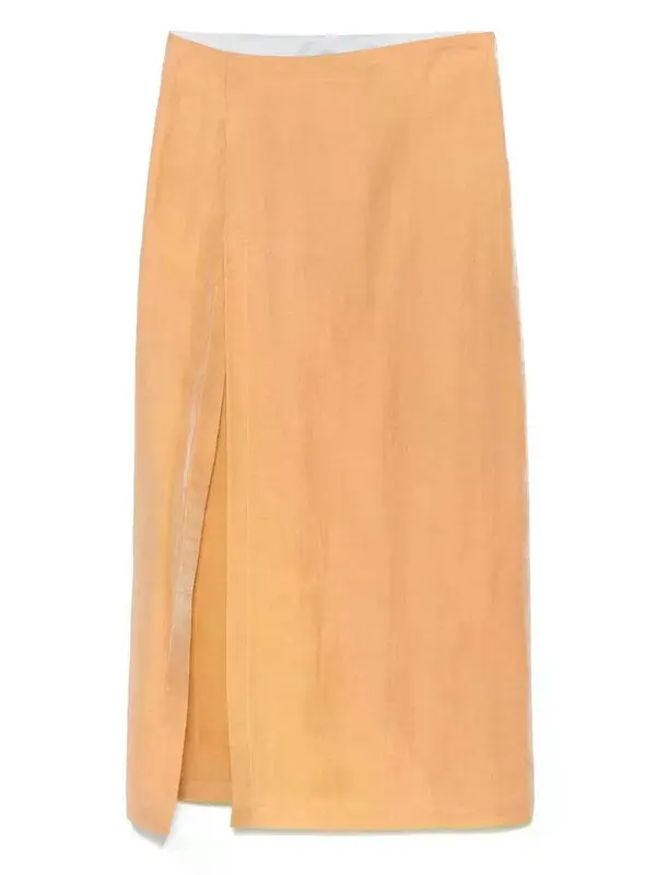 ALYSI Lurex-detailed Midi Skirt - Orange