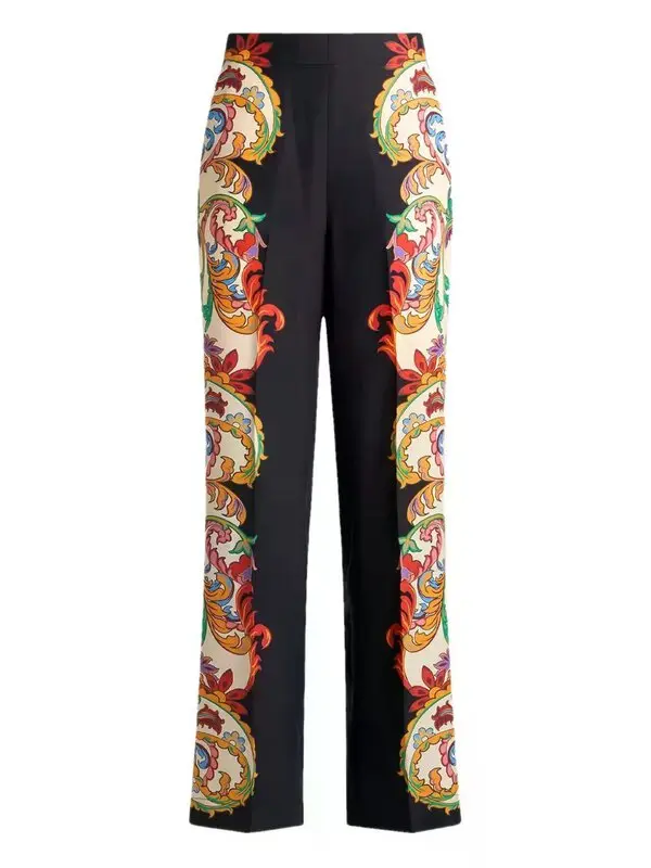 Etro Silk Paisley Trousers
