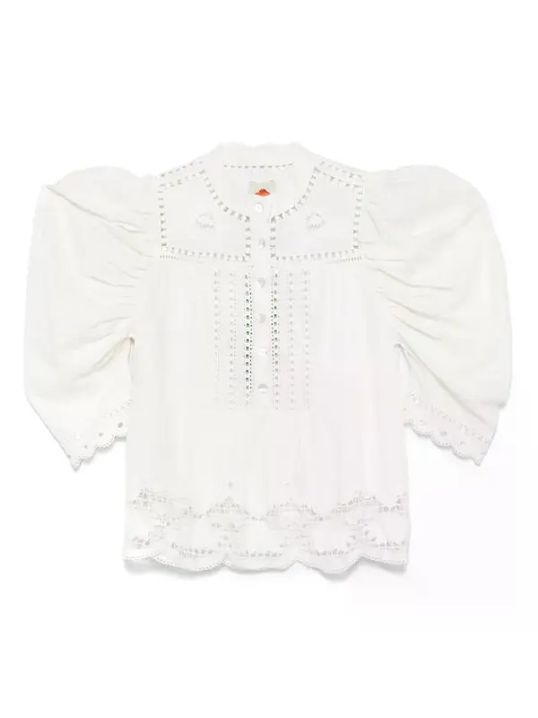 Farm Rio Floral-embroidered Blouse