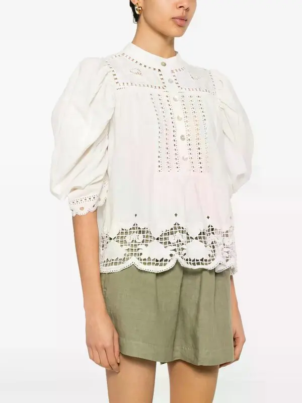 Farm Rio Floral-embroidered Blouse