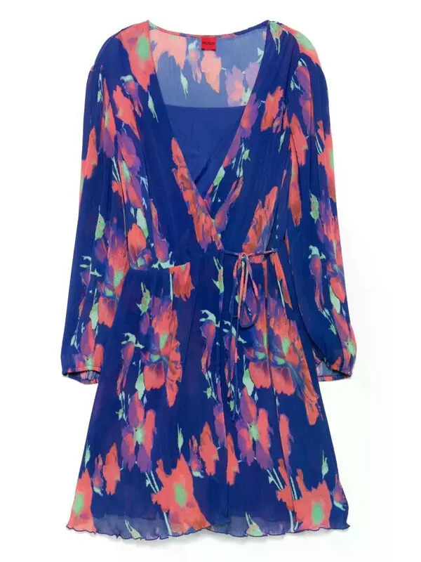 Hugo Floral-print Midi Wrap Dress