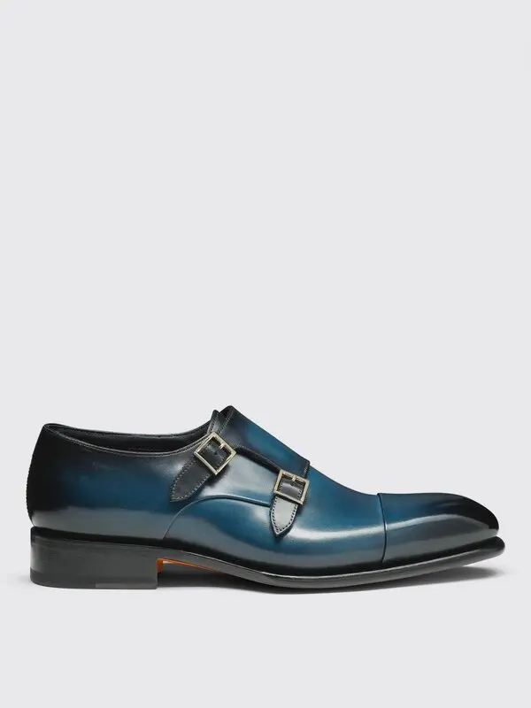 Santoni Double Monk Strap Shoes - Blue