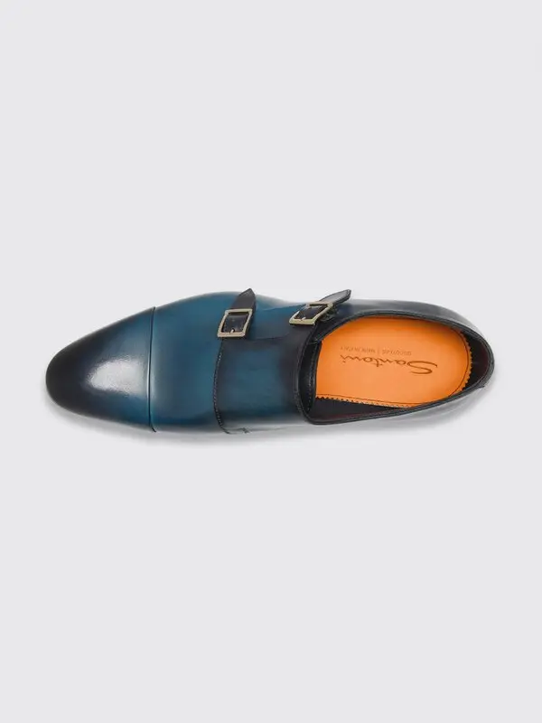 Santoni Double Monk Strap Shoes - Blue