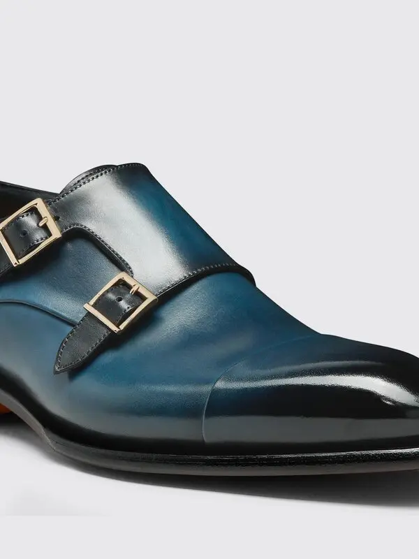 Santoni Double Monk Strap Shoes - Blue
