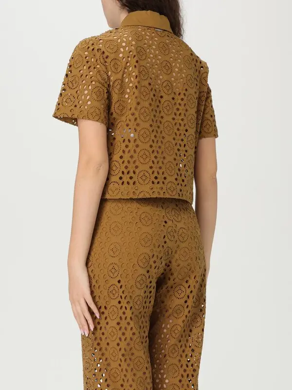 Liu Jo Embroidered Wide-leg Trousers - Camel