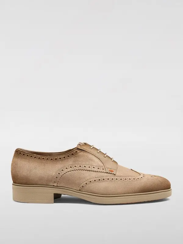 Santoni Wing Tip Brogue Shoes - Natural