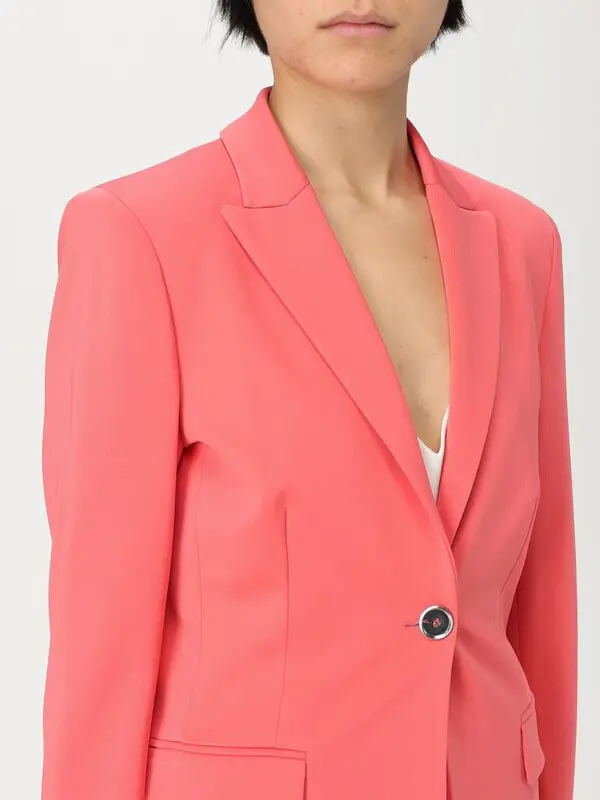 Pinko Notched Lapel Jacket - Coral