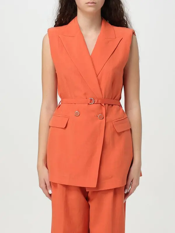 Liu Jo Double Breasted Waistcoat - Brick Red