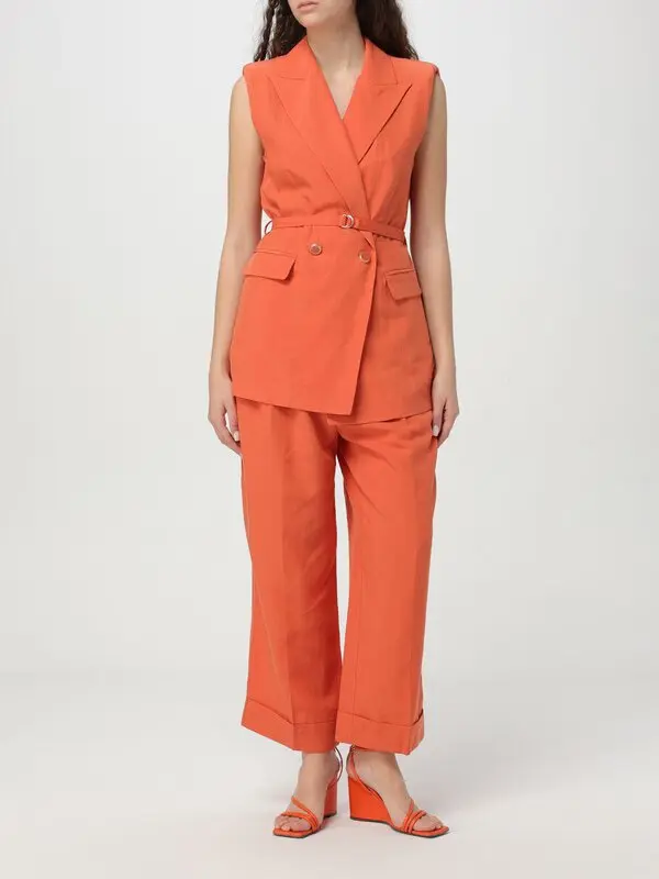 Liu Jo Double Breasted Waistcoat - Brick Red