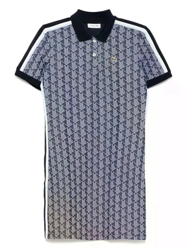 Lacoste Monogram Jacquard Polo Dress - Blue