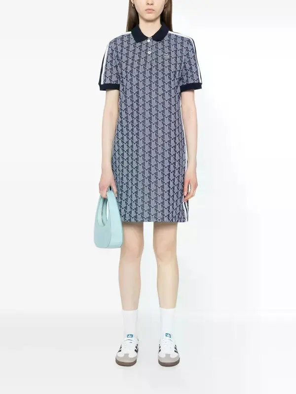 Lacoste Monogram Jacquard Polo Dress - Blue