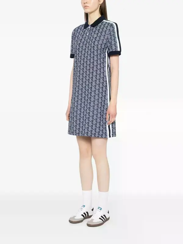 Lacoste Monogram Jacquard Polo Dress - Blue