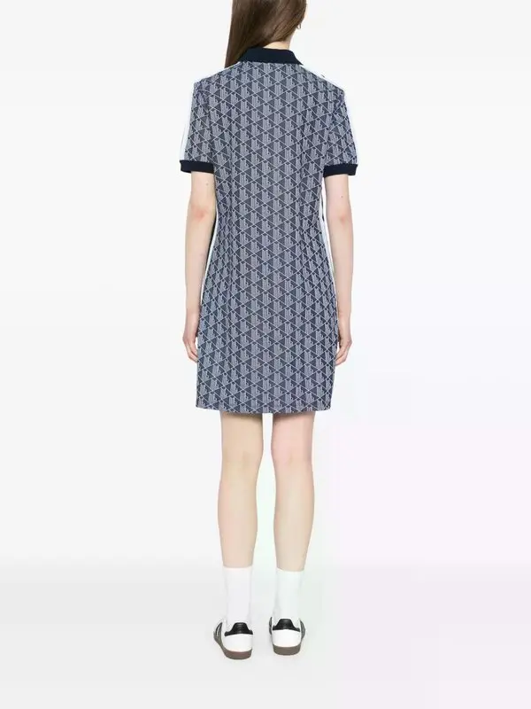 Lacoste Monogram Jacquard Polo Dress - Blue