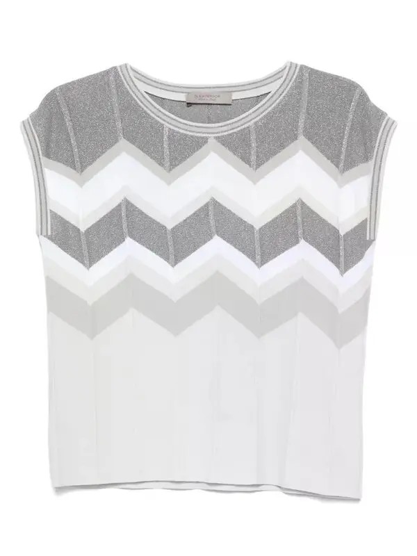D.exterior Chevron-knit Vest - Grey