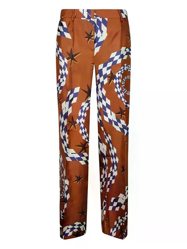 Alberto Biani All-over Printed Trousers - Brown