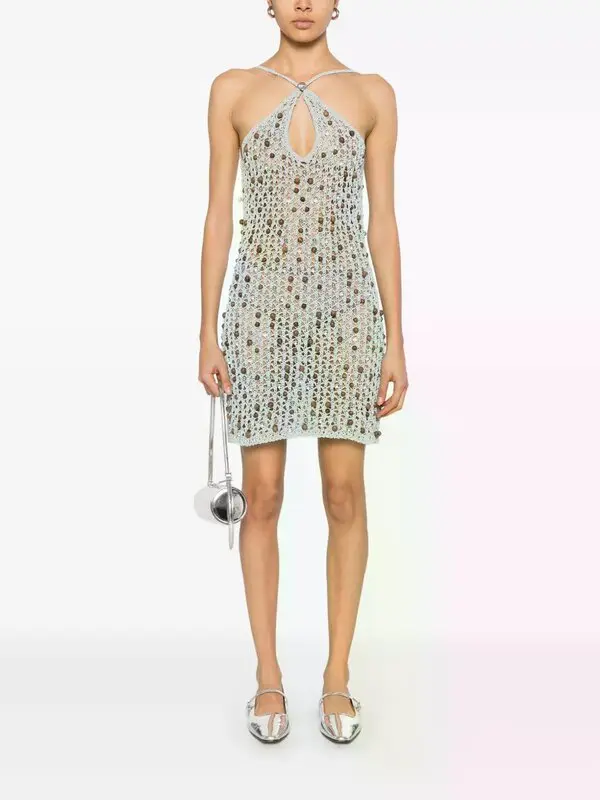 Coperni Beaded Knitted Mini Dress