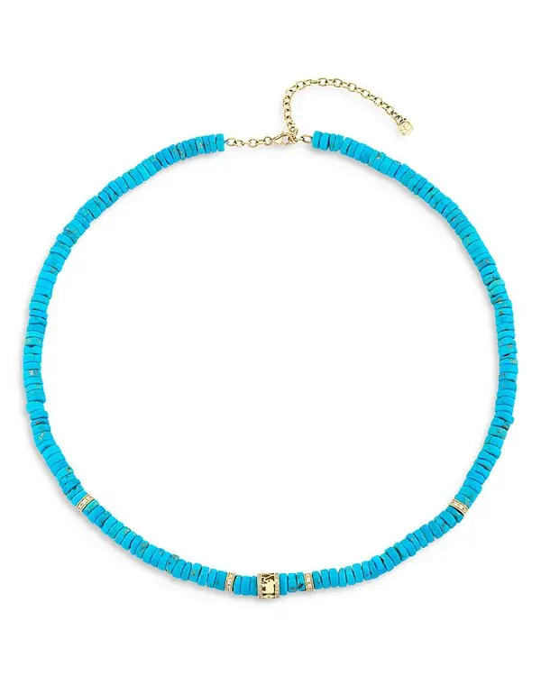 SYDNEY EVAN 14k Yellow Turquoise, And Diamond Necklace - Gold