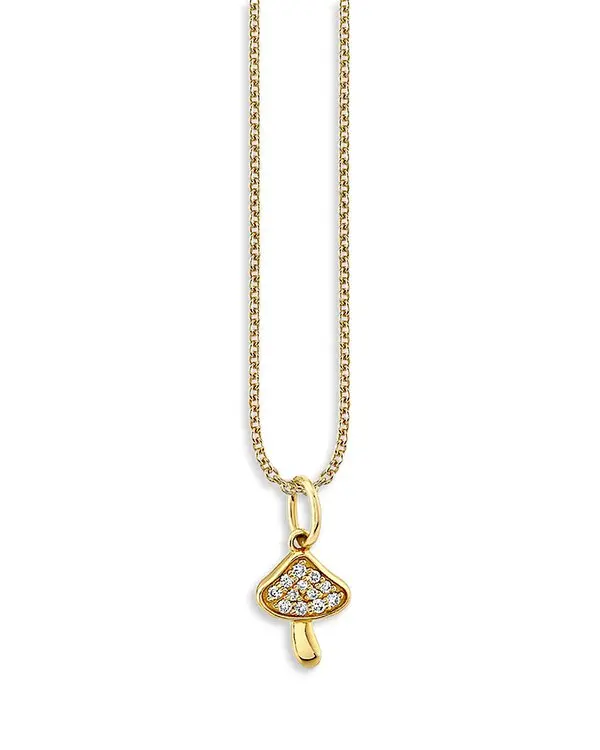 SYDNEY EVAN 14k Yellow Diamond Mushroom Pendant Necklace - Gold