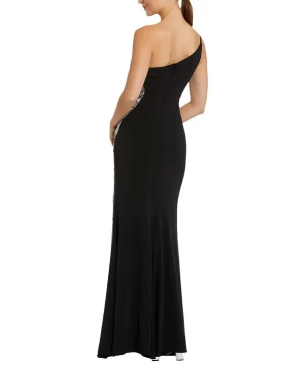 Mac Duggal One-shoulder Embellished Jersey Gown