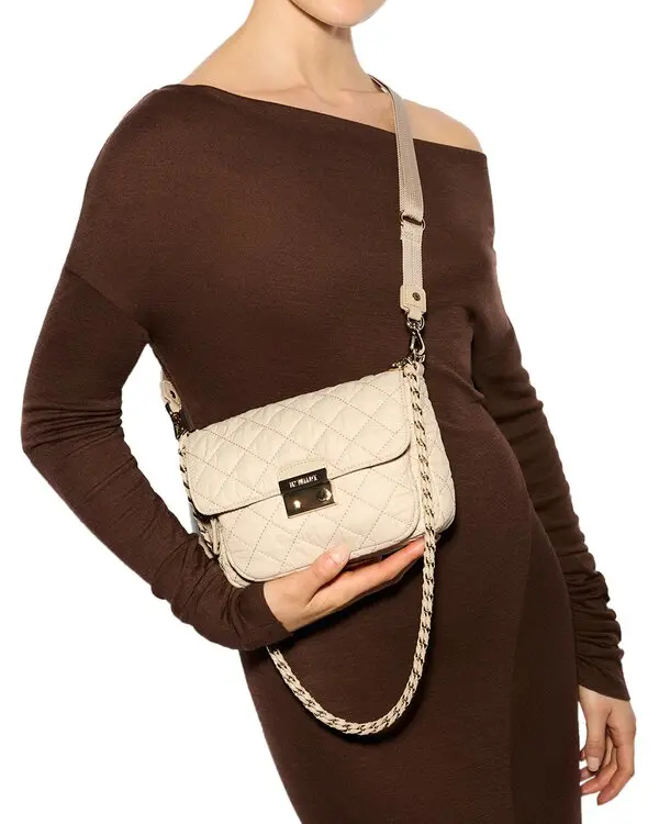 Mz Wallace Small Crosby Lock Crossbody - Buff/gold