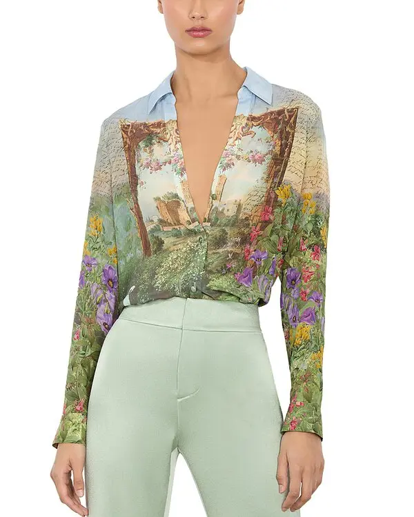 Alice + Olivia Eloise Silk Blouse - Dusk To Dawn