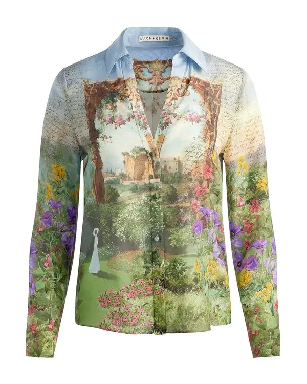 Alice + Olivia Eloise Silk Blouse - Dusk To Dawn