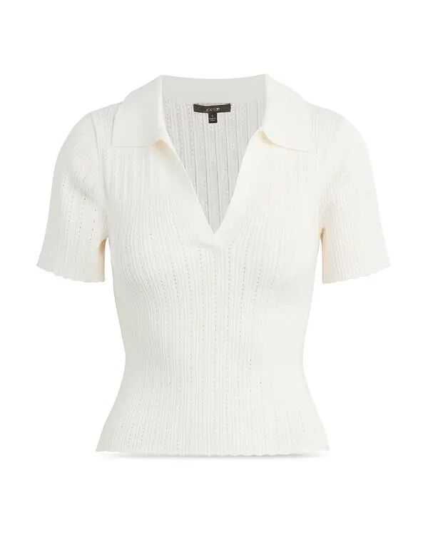 Joe's Jeans The Jess Pointelle Polo Shirt - Milk