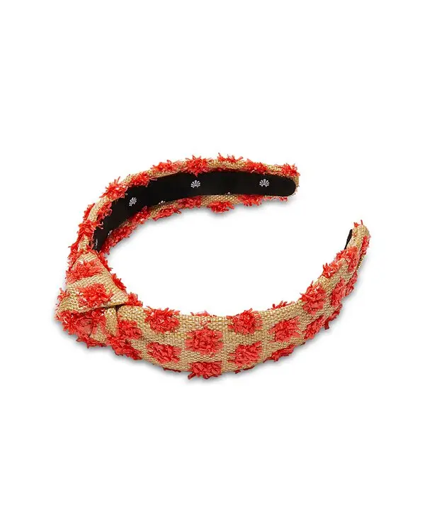 Lele Sadoughi Slim Dotted Raffia Knotted Headband - Natural Melon