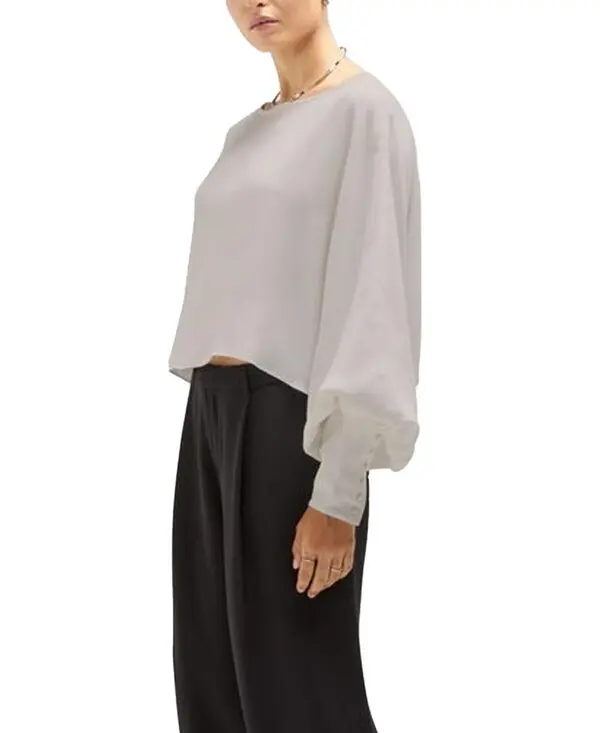Careste Boatneck Bolero Top - Dark White Sand