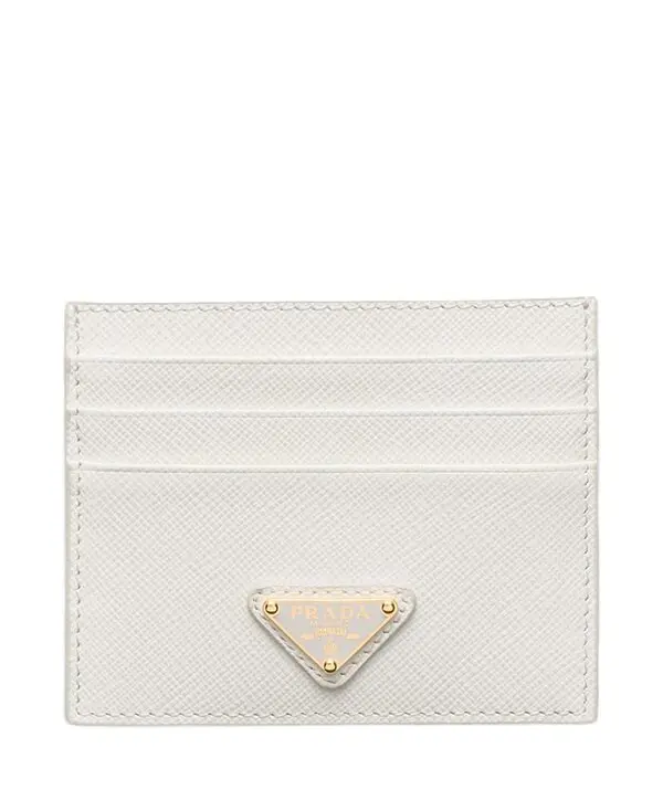 Prada Saffiano Leather Card Holder - White