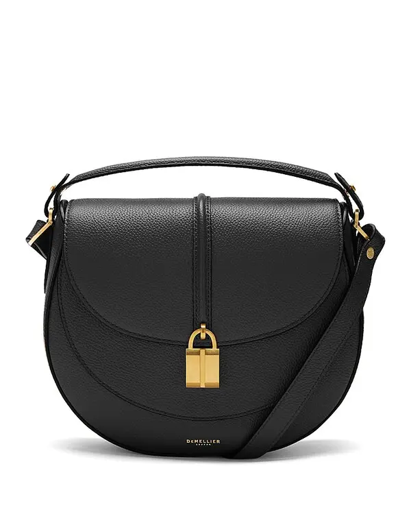 DEMELLIER Siena Small Leather Saddle Bag - Black