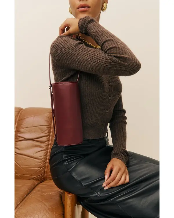 REFORMATION Simona Cylinder Bag - Ruby