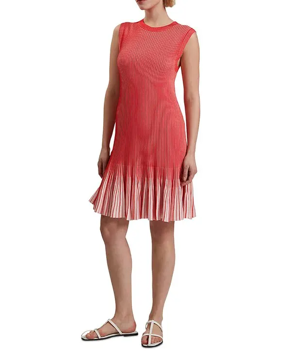 Ted Baker London Lilyo Textured Striped Dress - Red