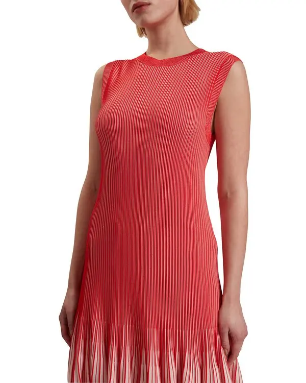 Ted Baker London Lilyo Textured Striped Dress - Red