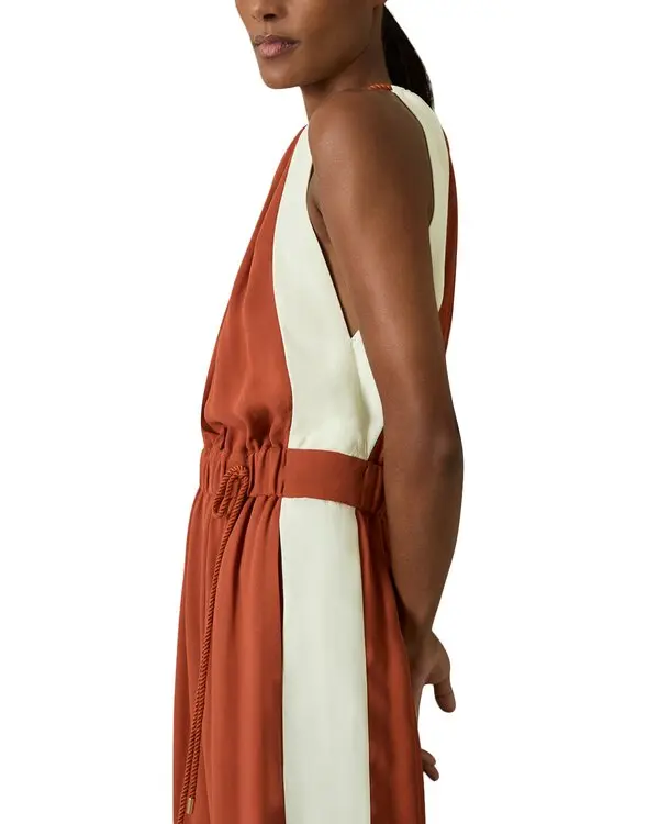 REISS Side Stripe Rope Tie Jumpsuit - Orange
