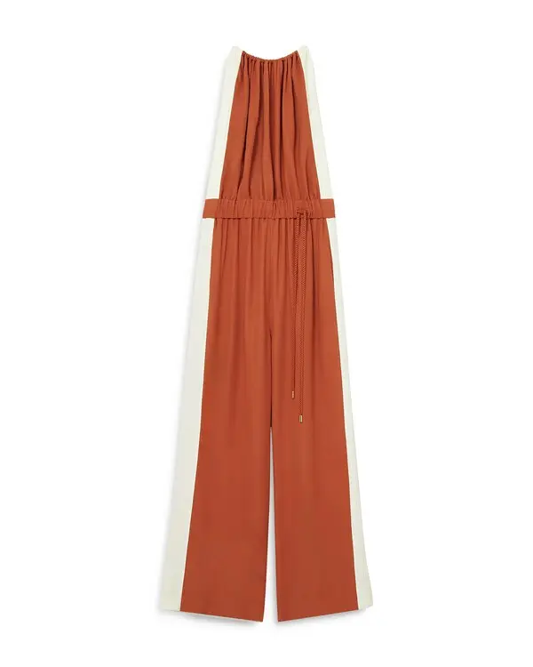 REISS Side Stripe Rope Tie Jumpsuit - Orange